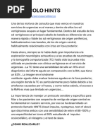 Protocolo HINTS para Diagnóstico de Vértigo | PDF | Medicina | Sistema ...