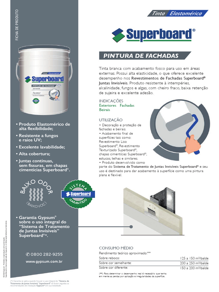 Pintura Elastomerica Superboard | PDF | Tinta | Desperdício