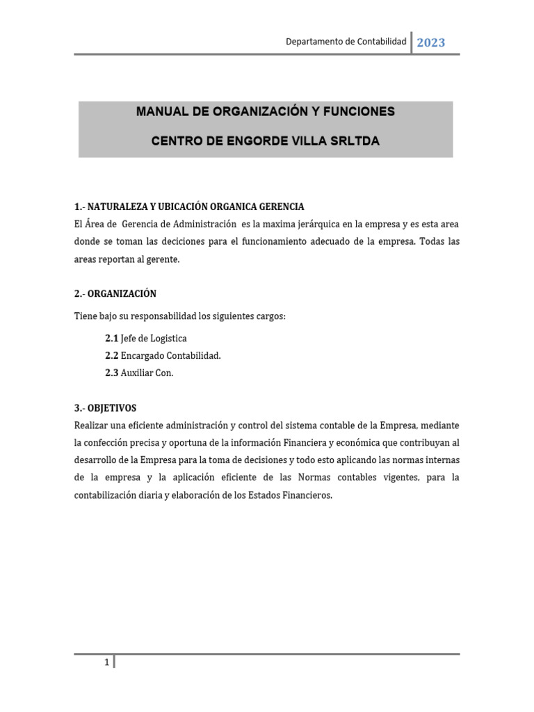 Funcionesdel Area de Contabilidad | PDF | Contabilidad | Estado financiero
