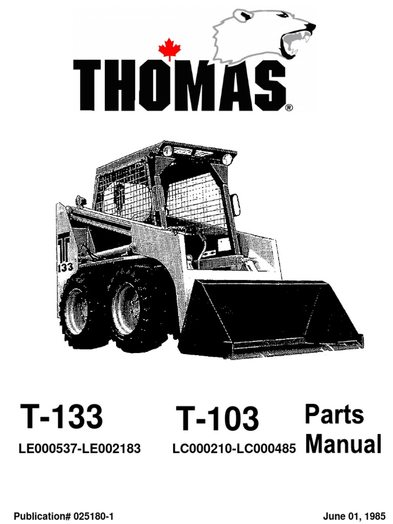 Thomas T133 Parts Manual (SN LE000537-LE002182) | PDF