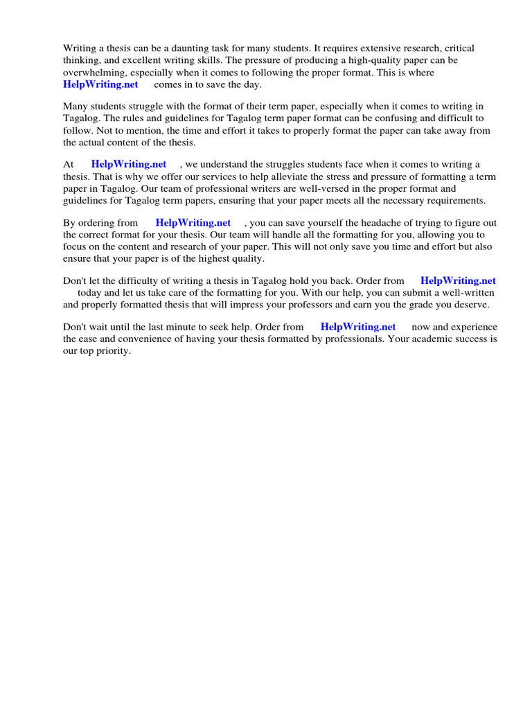 Term Paper Format Tagalog | PDF | Tagalog Language | Academic Publishing
