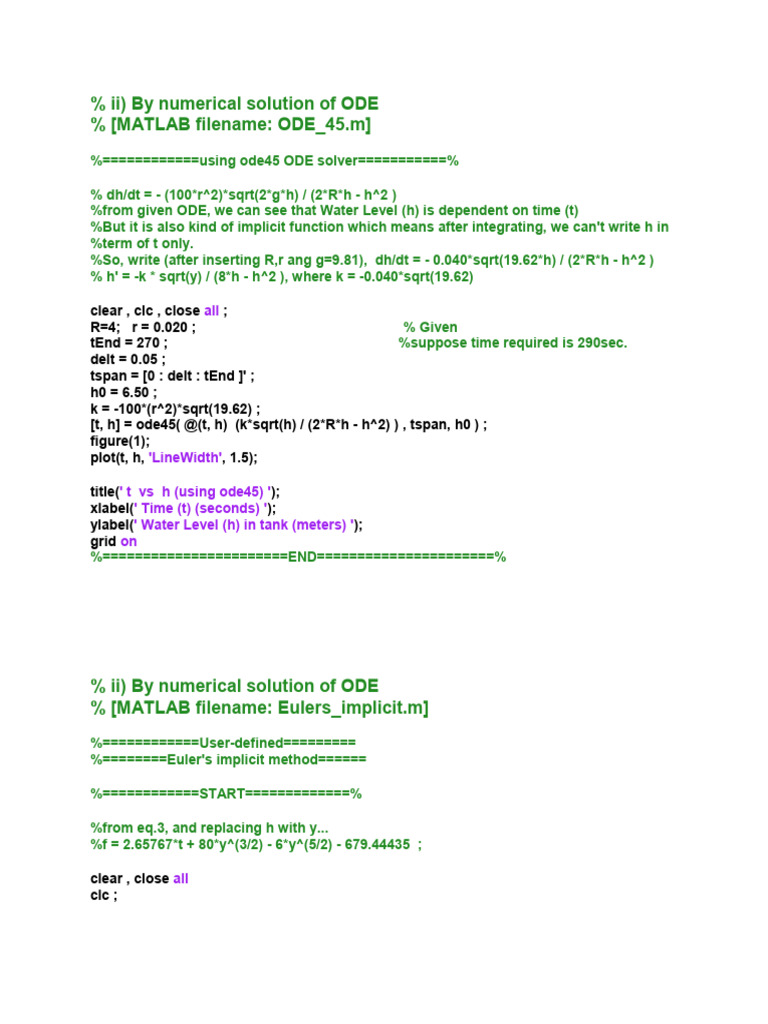 MATLAB Files (PDF) | PDF | Mathematics | Applied Mathematics