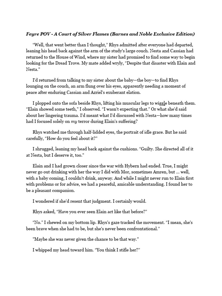Feysand POV - A Court of Silver Flames B&N Edition | PDF