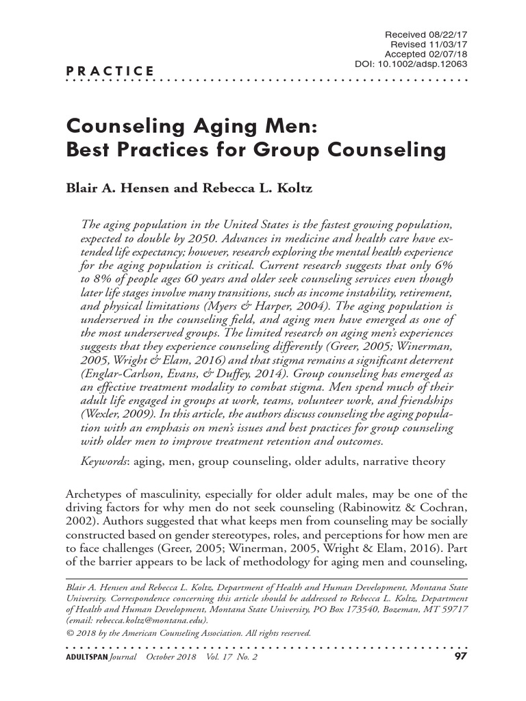 Counseling Aging Men Best Practices For Group Counseling | Download ...