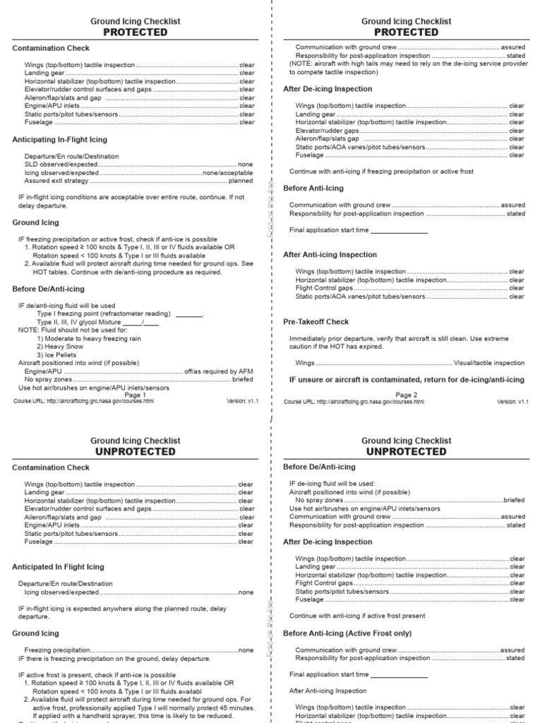 Ground Icing Checklist | PDF | Aerospace | Aircraft