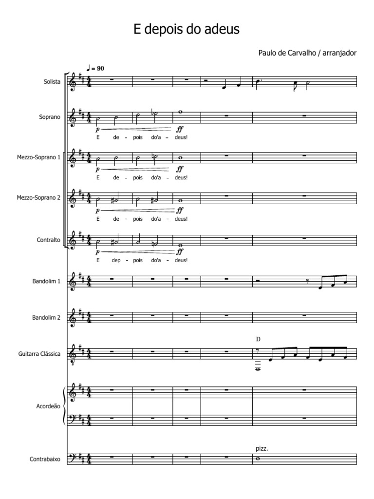 E Depois Do Adeus | PDF | Vocal Music | Singing