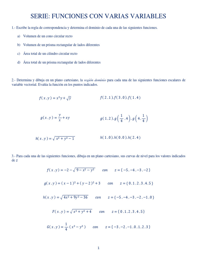 Serie 04 Funciones Con Varias Variables | PDF | Línea (geometría) | Degradado