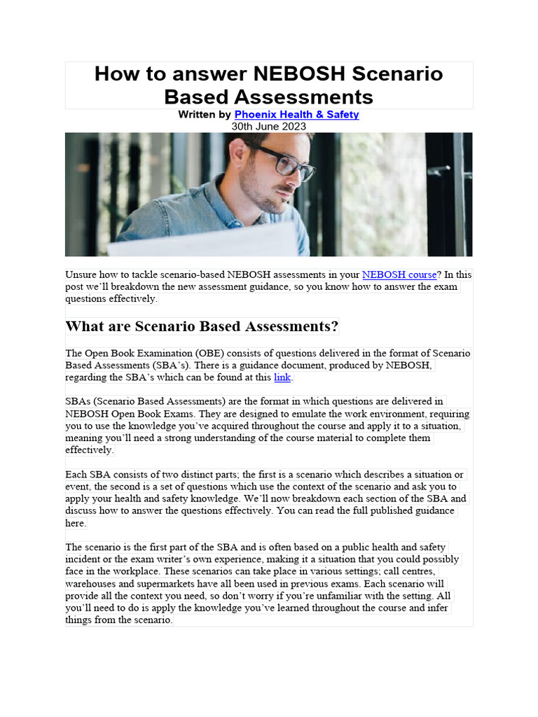 Nebosh How To Answer Cenario Based Assessments | PDF | Knowledge | Question