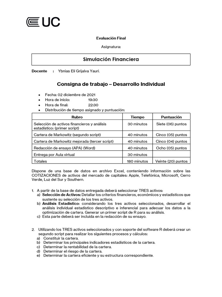 SF Consigna de Trabajo Evaluacion Final | PDF | Informática