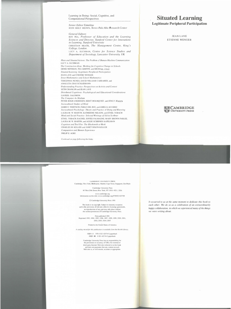 Lave Wenger 1991 Legitimate Peripheral Participation | PDF | Learning ...
