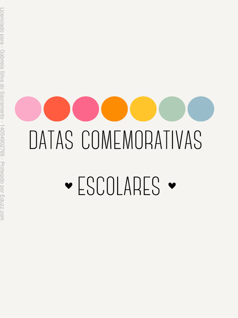 Datas Comemorativas Escolares Pdf