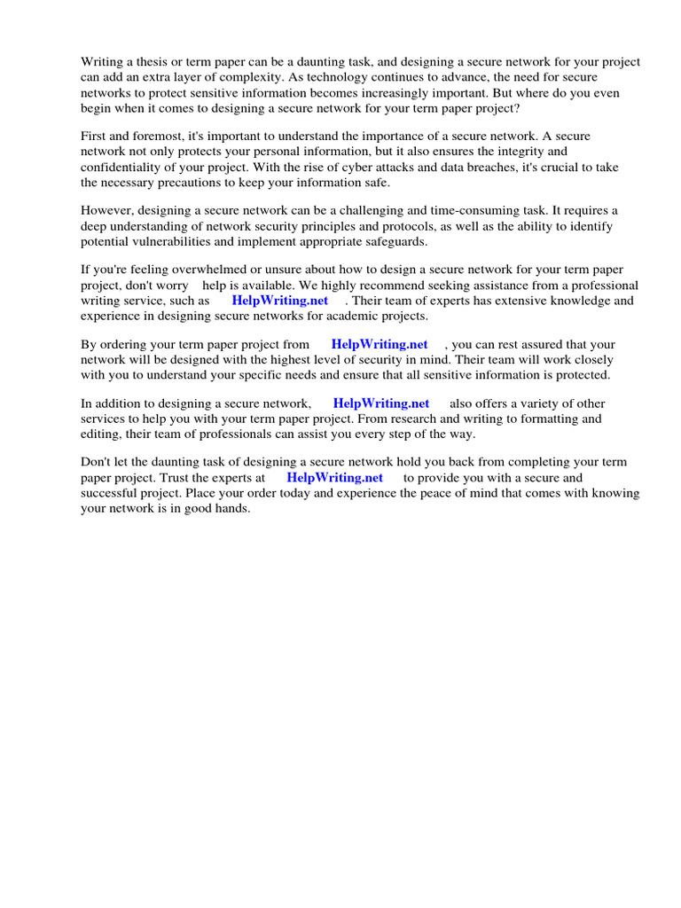 Term Paper Project Designing A Secure Network | PDF | Computer Network ...