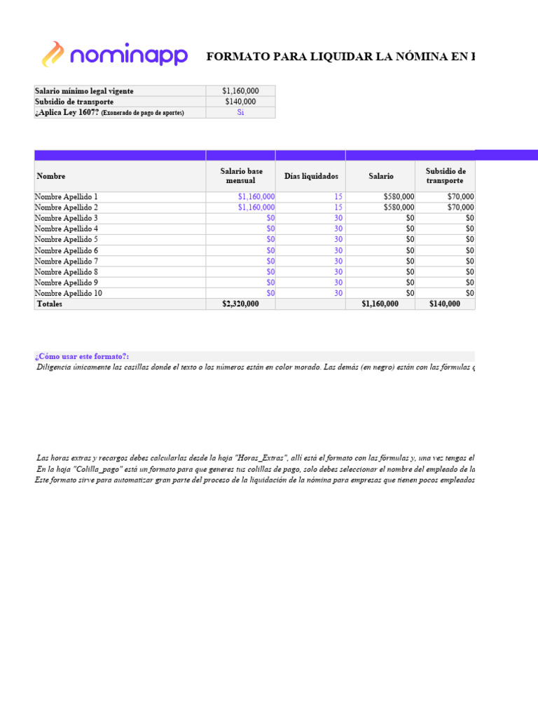 formato-nomina | PDF | Cheque de pago | Business