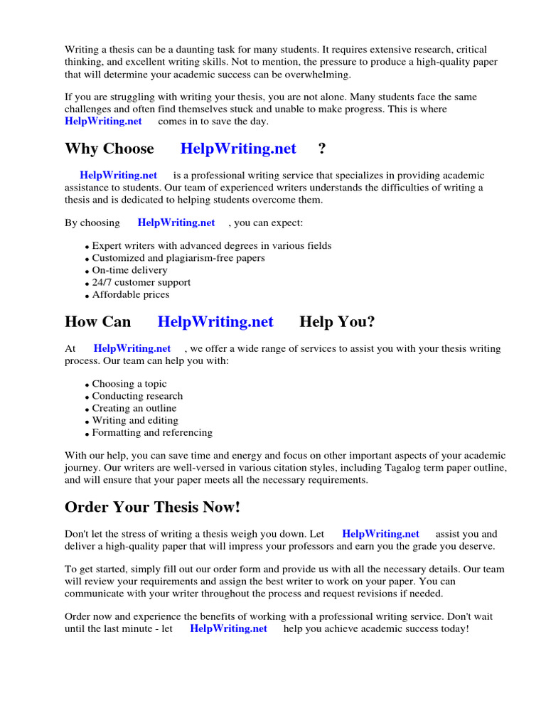 Tagalog Term Paper Outline | PDF | Tagalog Language | Thesis