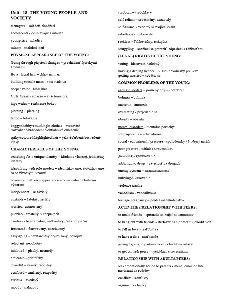 18 Young People and Their World | PDF