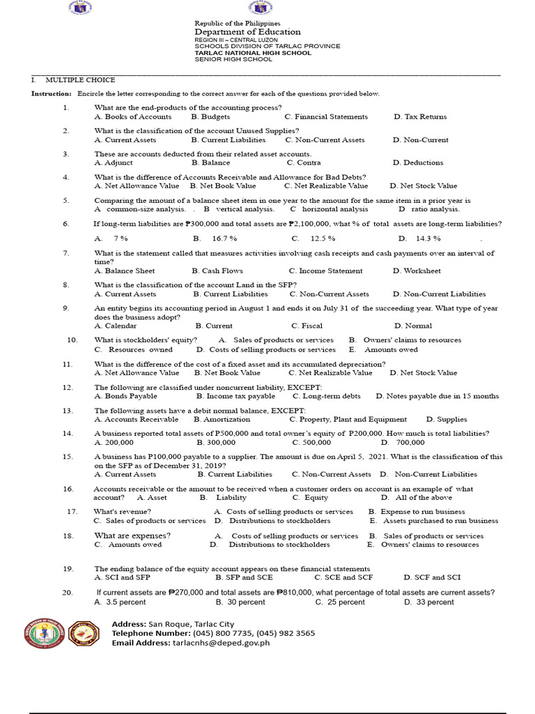 RCD TEST QUESTIONS Third Quarterly Test Retake Download Free PDF