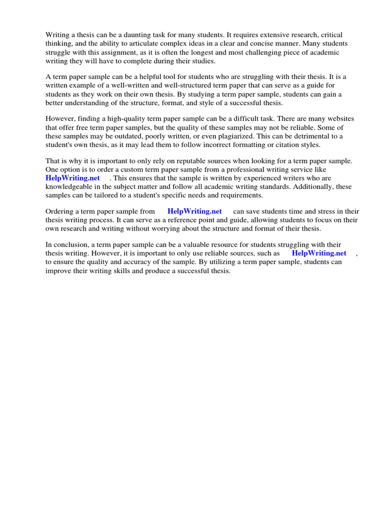 What Is Term Paper Sample | PDF | Thought | Essays