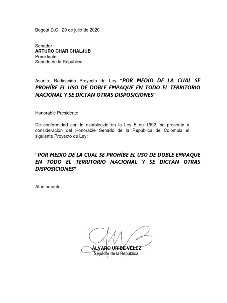 PL 098-20 Doble Empaque | PDF | Colombia | Gobierno