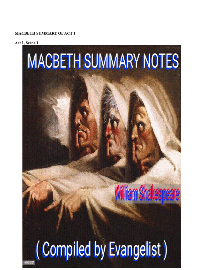 Macbeth Summary Notes | PDF | Macbeth
