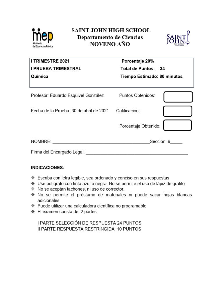 Copia de Copia de 9IT | PDF | Ácido clorhídrico | Dióxido de azufre