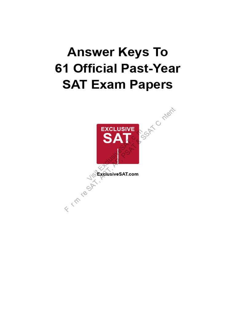 3 SAT All Answers | PDF | Tests | Qualifications