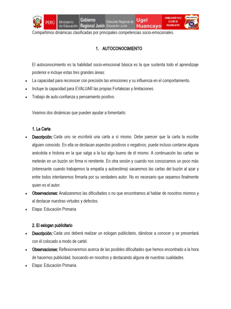 Compartimos Dinámicas Clasificadas Por Principales Competencias Socio | PDF | Toma de decisiones ...