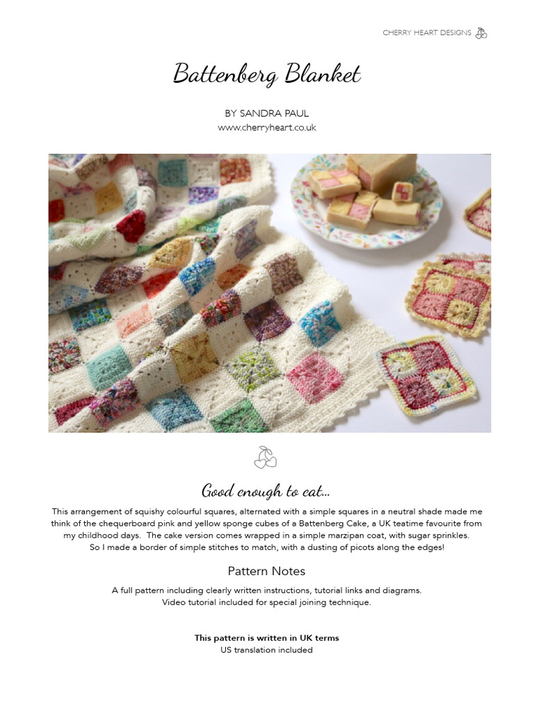 Battenberg Blanket UK US | PDF | Crochet | Needlework