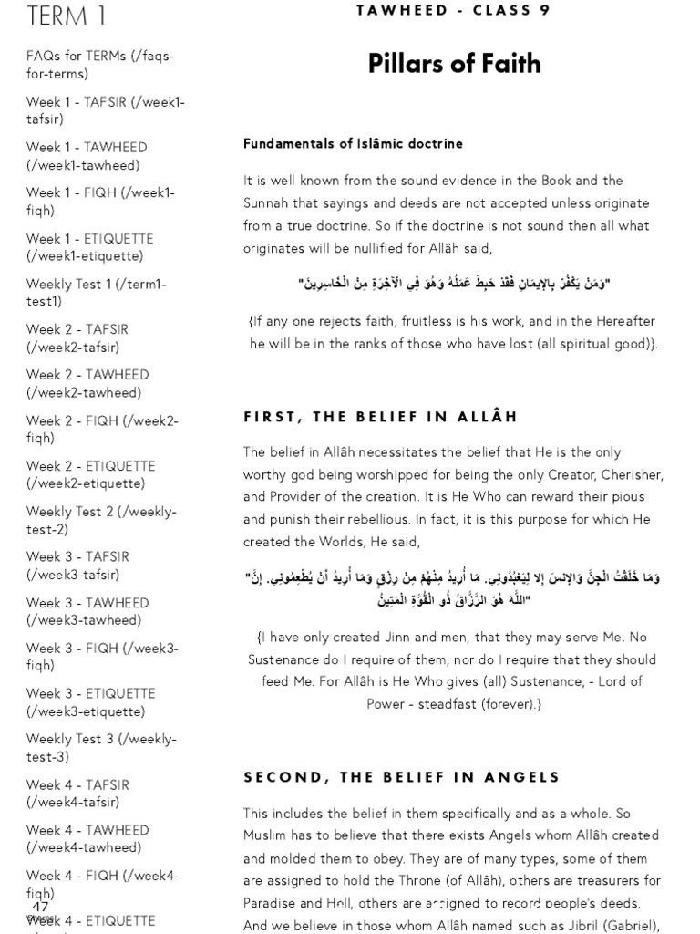 Pillars of Faith - LEARN ISLAM | PDF | Prophets And Messengers In Islam | Abrahamic Religions