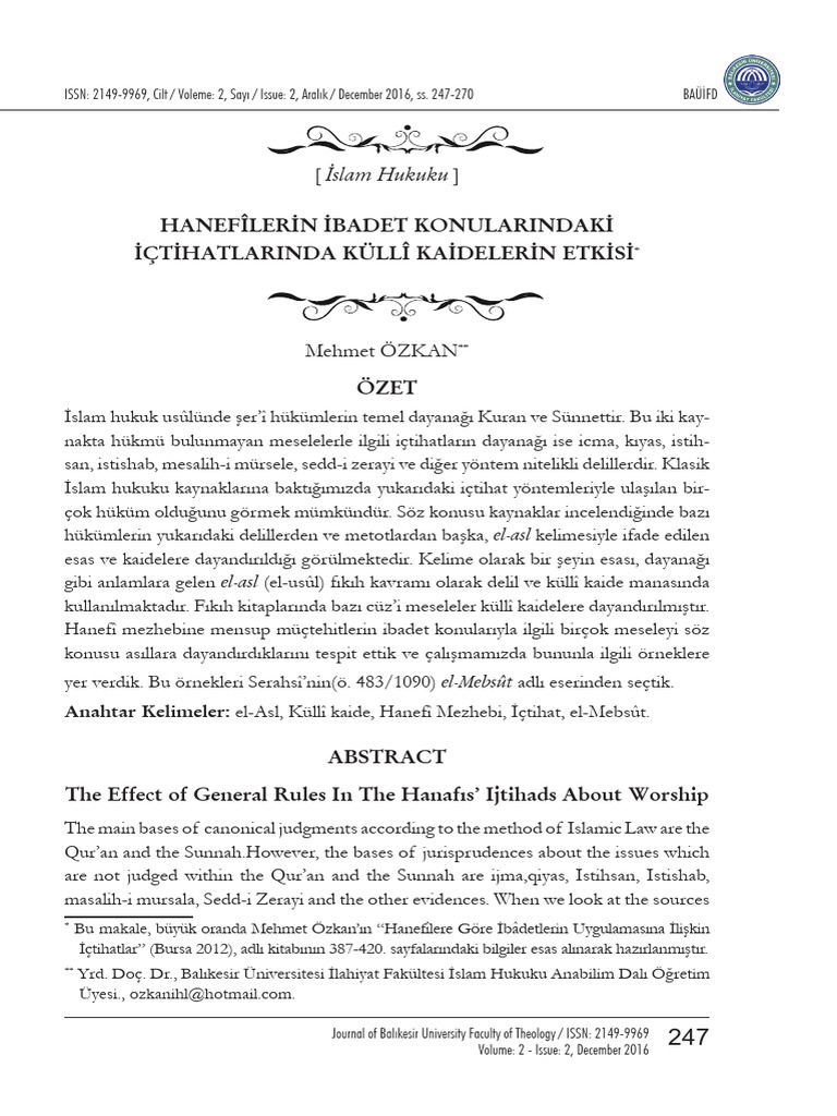 Hanef - Lerin - Badet Konular - Ndaki - Tihatlar - Nda K - LL ...