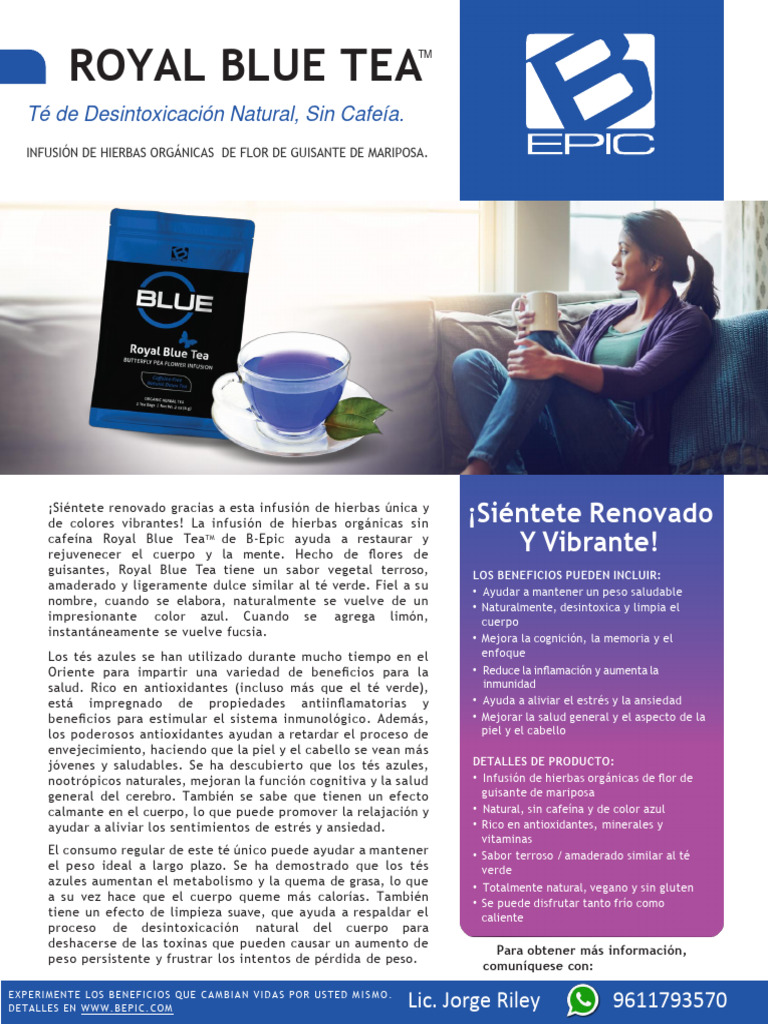 Beneficios del Té Azul Royal Blue | PDF | Té | Té verde