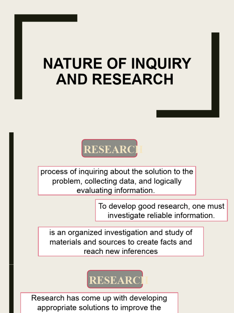 Nature of Inquiry and Research Week 1 | PDF | Qualitative Research ...