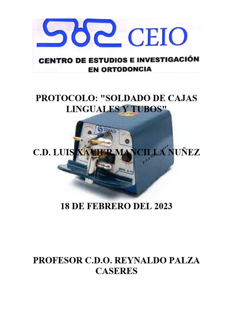 Soldadura de Cajas Linguales y Tubos | PDF