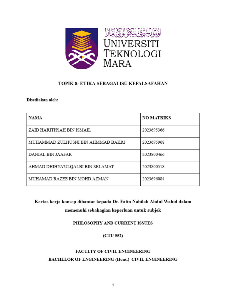 Group 8 Kertas Kerja Ctu552 | PDF