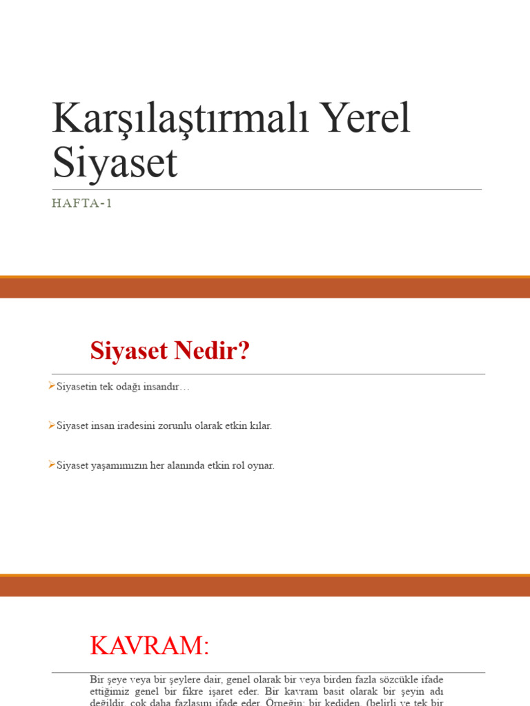 Karşılaştırmalı Yerel Siyaset: Hafta-1 | PDF
