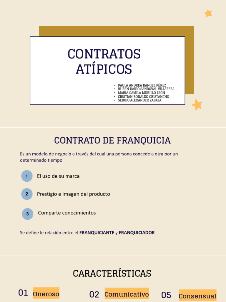 Exposición Contrato Atípicos | Descargar gratis PDF | Franquiciamiento ...