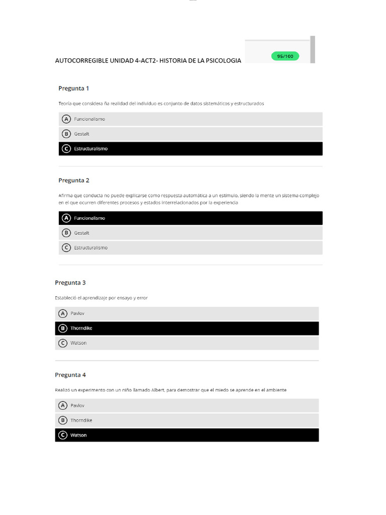 AUTO Unidad 4. Actividad 2. Autocorregible | PDF
