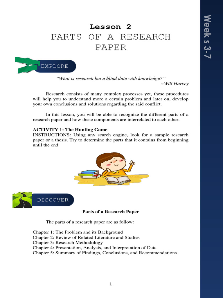 English 4 Lesson 2 Parts of A Research Paper | PDF | Methodology ...