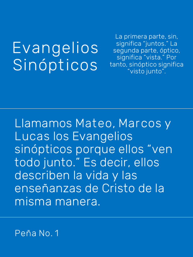 Evangelios Sinópticos | PDF | Evangelio de Mateo | Juan el Bautista