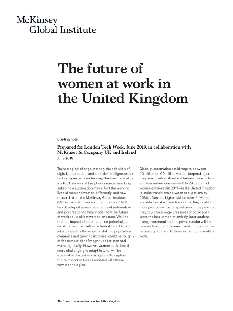 Future of Women in UK Work | PDF | Employment | Automation