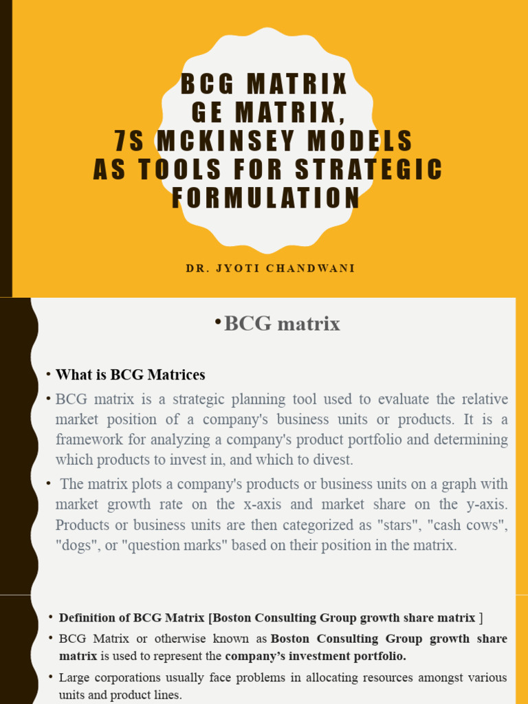 BCG vs GE Matrix and McKinsey 7S Model | PDF | Strategic Management ...