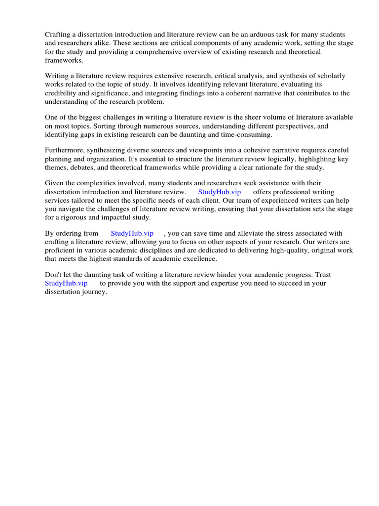 Dissertation Introduction and Literature Review | PDF | Literature ...