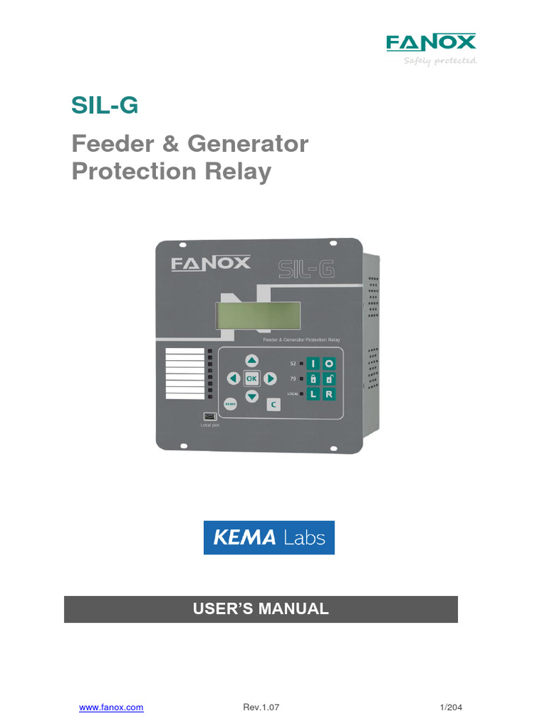 EN FANOX MANUAL SILG FeederGenerator ProtectionRelays R107 | PDF ...