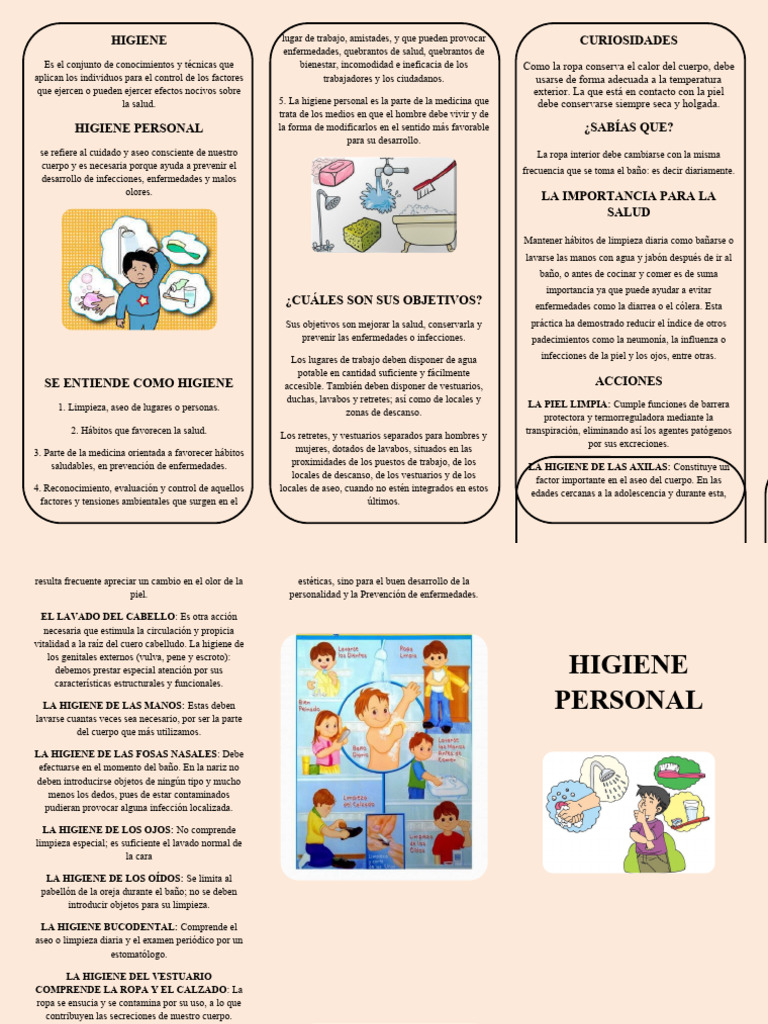 Triptico-de-la-Higiene-Personal-3 | PDF | Higiene | Especialidades Medicas