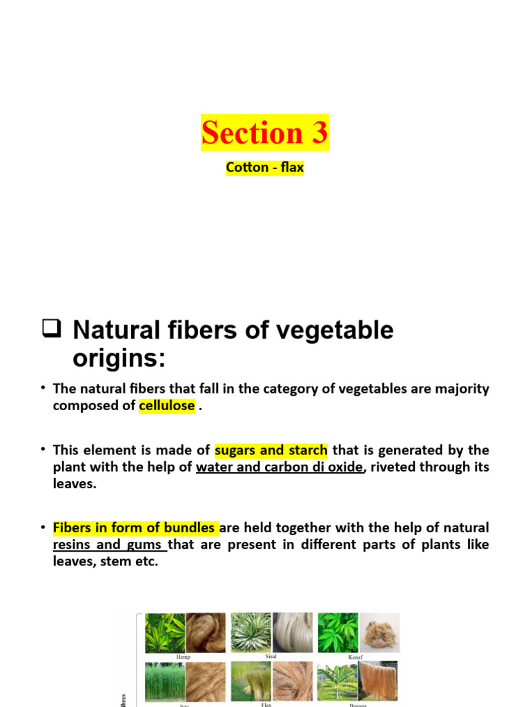 Section 3 | PDF | Cotton | Flax