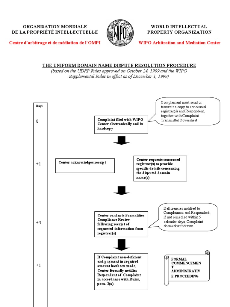 UDRP flowchart | Domain Name Registrar | Lawsuit