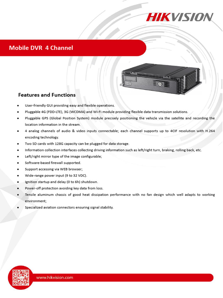 Hikvision Mobile DVR 4Channel | PDF | Video | Wi Fi