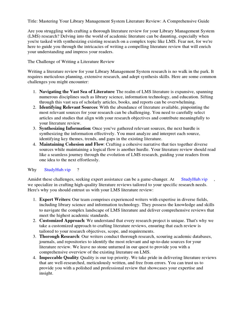 Library Management System Literature Review PDF | PDF | Libraries ...