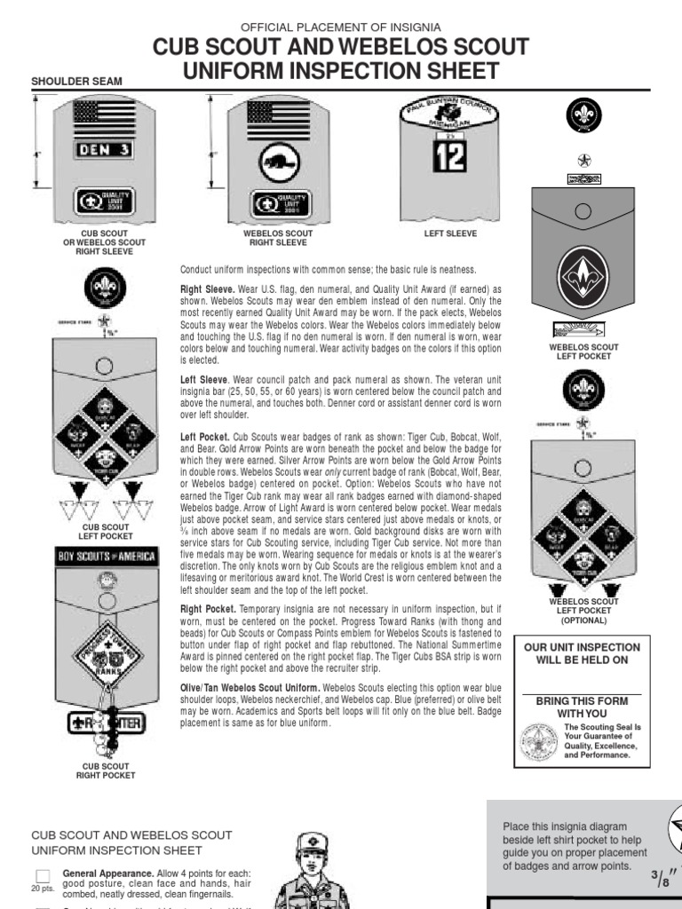 Guia para Inspeccion Uniformes Cub Scout | PDF | Scouting | Clothing