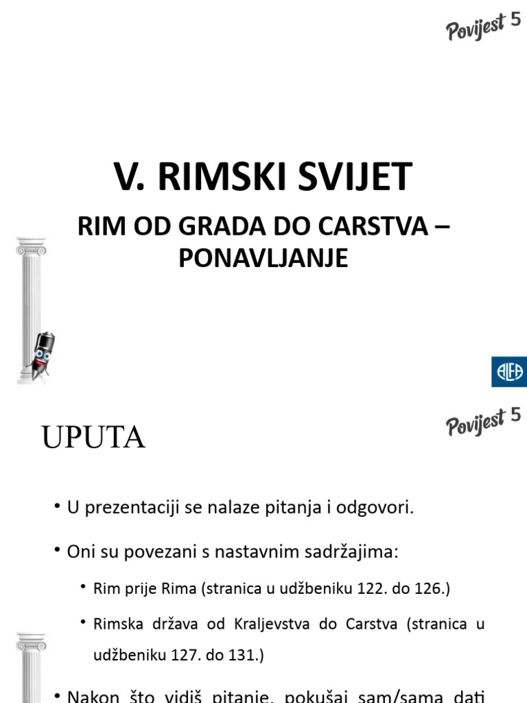 Rim Od Grada Do Carstva Ponavljanje | PDF