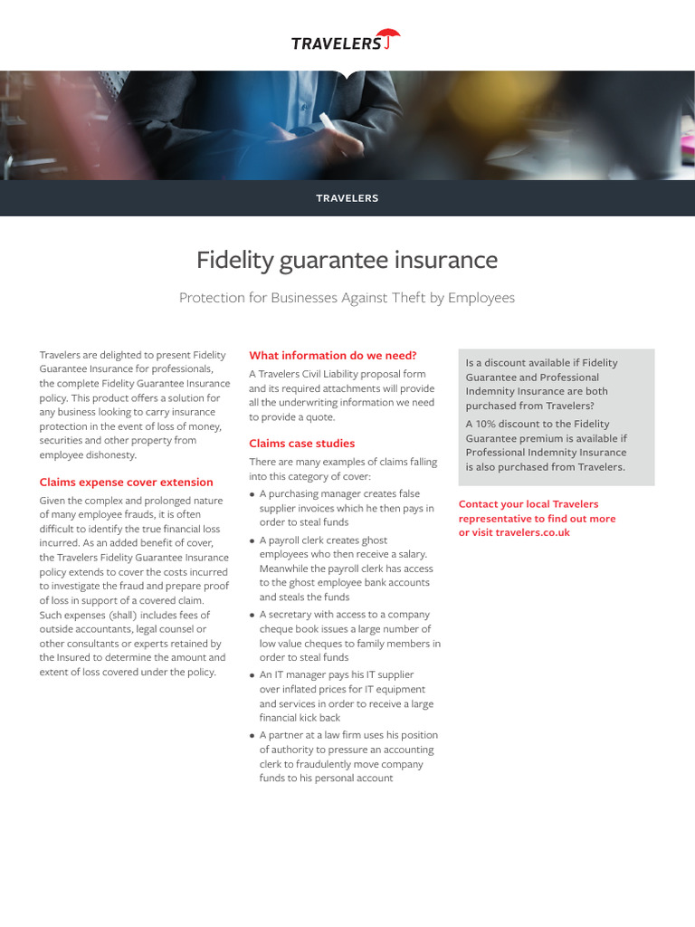 Fidelity Insurance for Businesses | PDF | Insurance | Underwriting